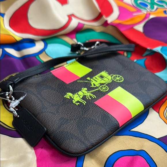 Coach | Bags | Coach Black And Neon Clutch | Poshmark